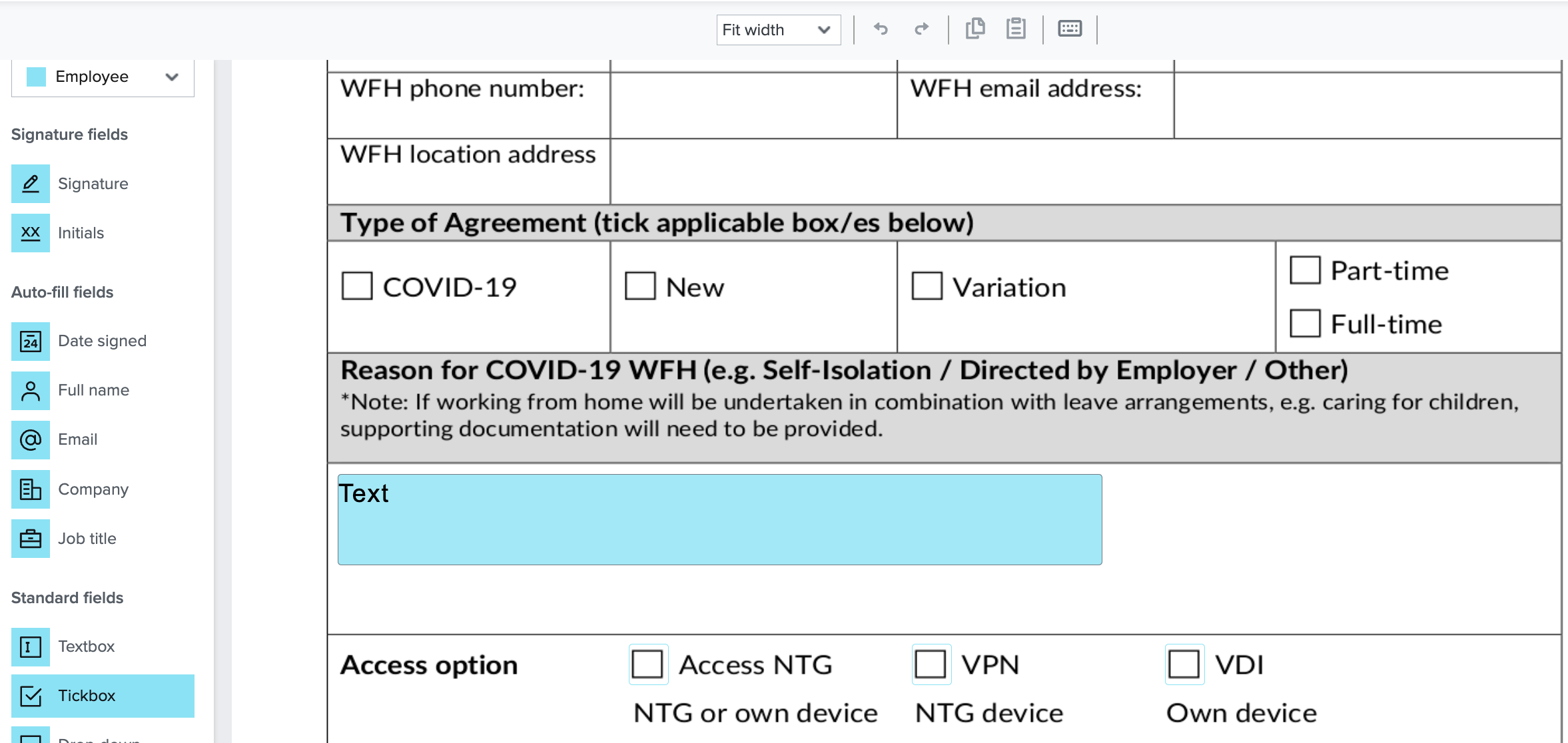 Document templates for employee signature requests – Workable Help