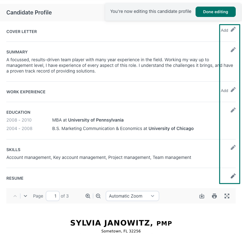 Editing candidate profiles and information – Workable Support