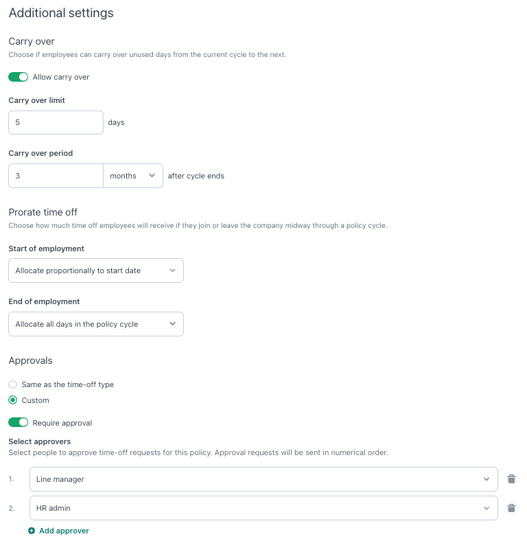 Adding and managing time off types and policies – Workable Support