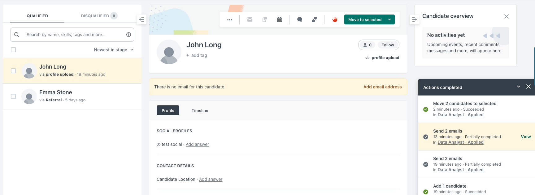 Understanding bulk actions – Workable Help