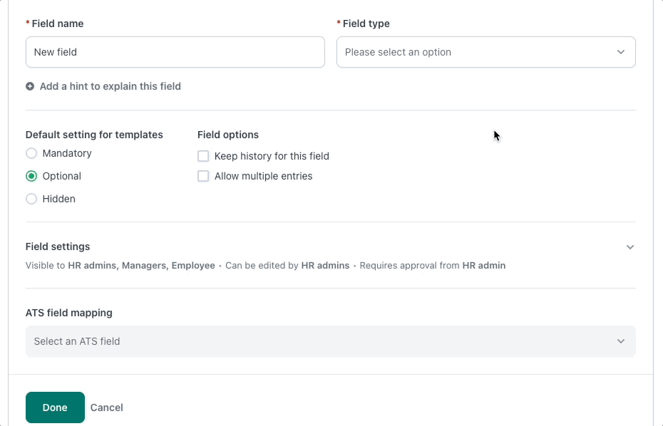 How can I edit the visibility/editability of employee profile fields ...