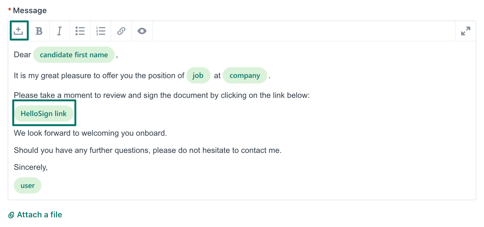 Setting up offer and e-signature templates – Workable Help