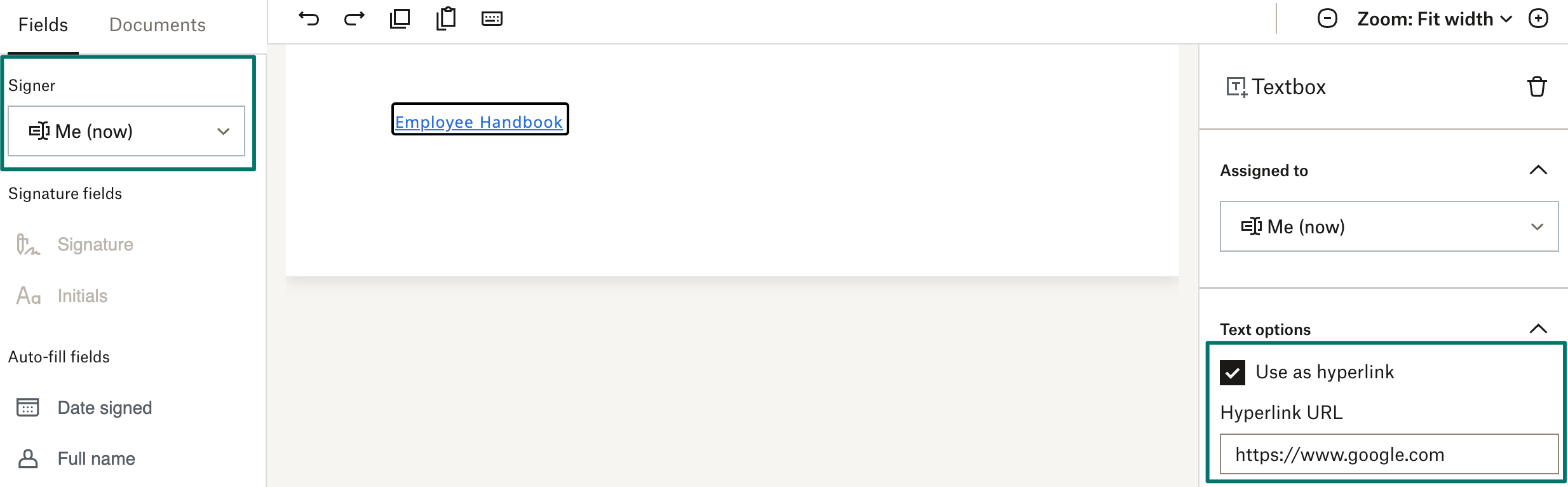 Document templates for employee signature requests – Workable Help