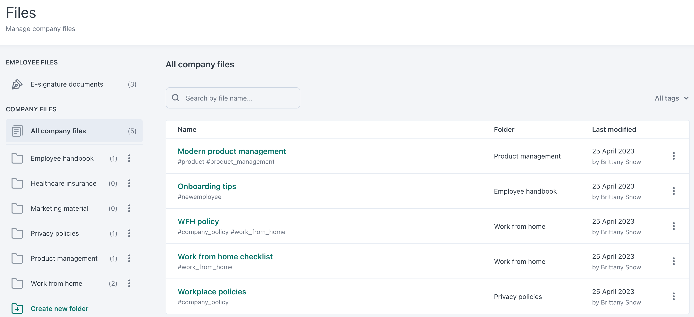 Accessing and managing company files – Workable Support
