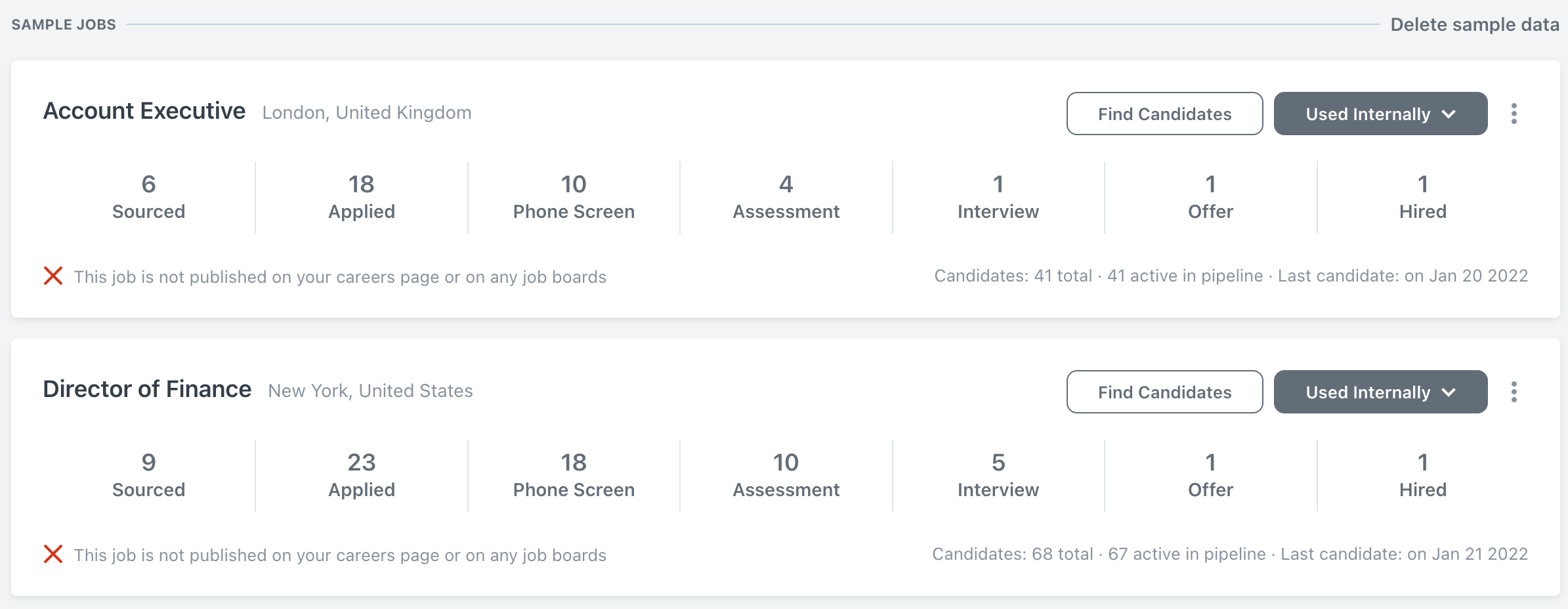 Guide to Sample Data – Workable Help