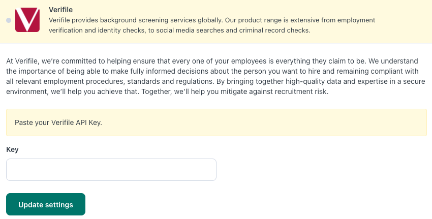 Integrating with Verifile – Workable Help