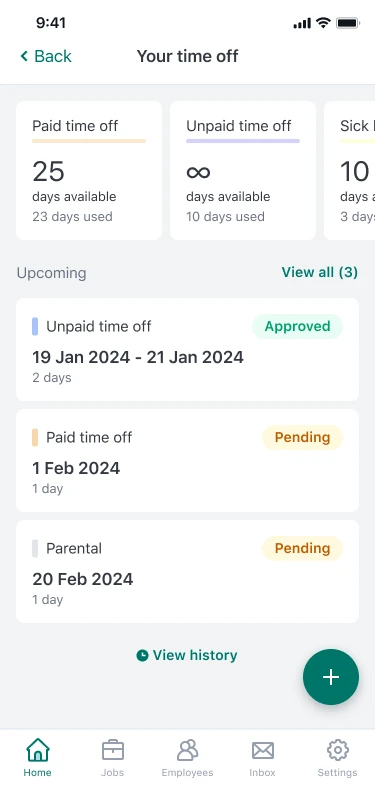 Requesting time off – Workable Help