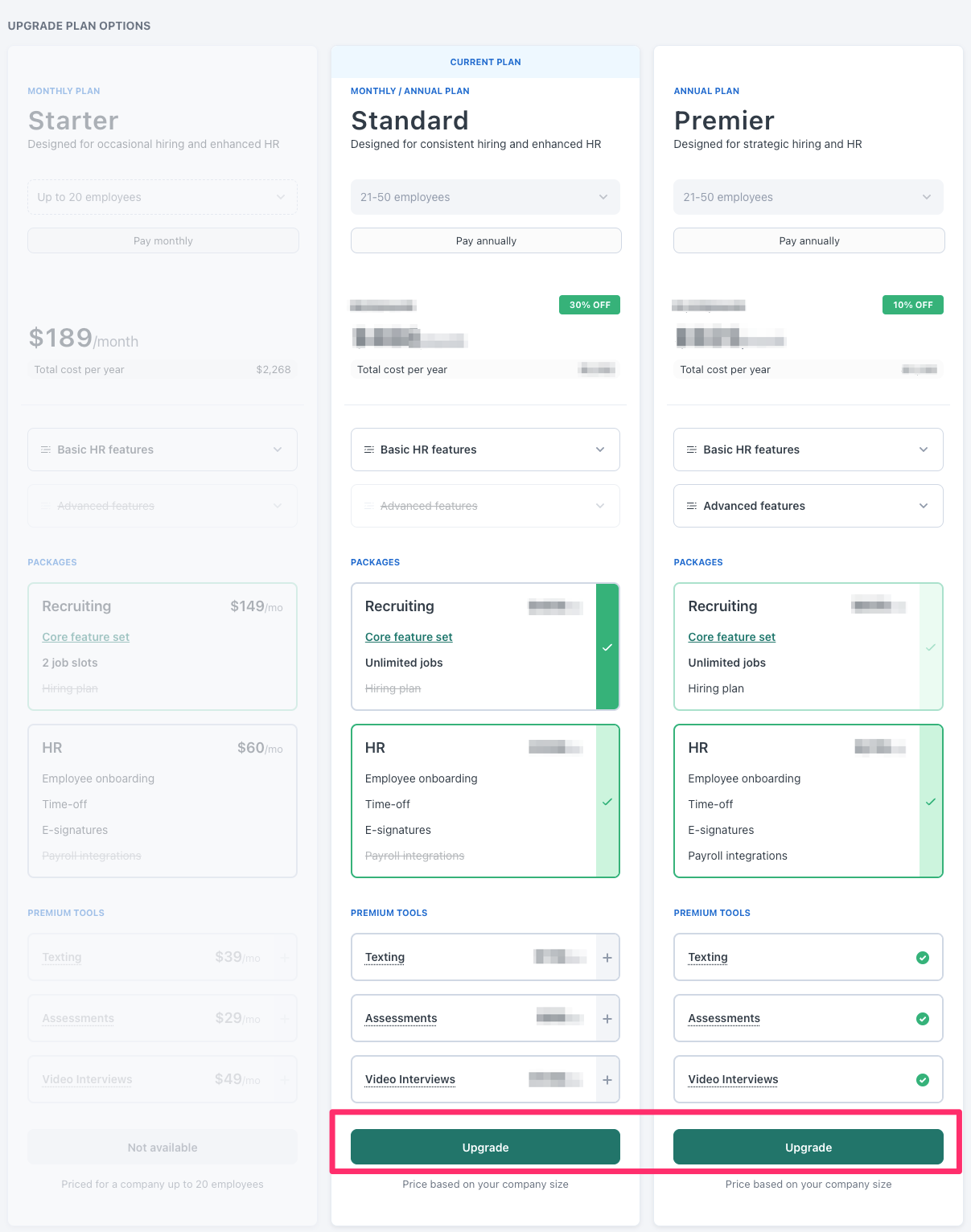Managing plan & package transitions: upgrades/downgrades – Workable Help