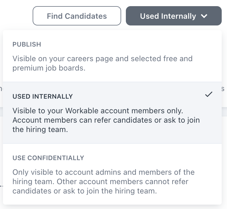 How do I create a job for internal use only? – Workable Help