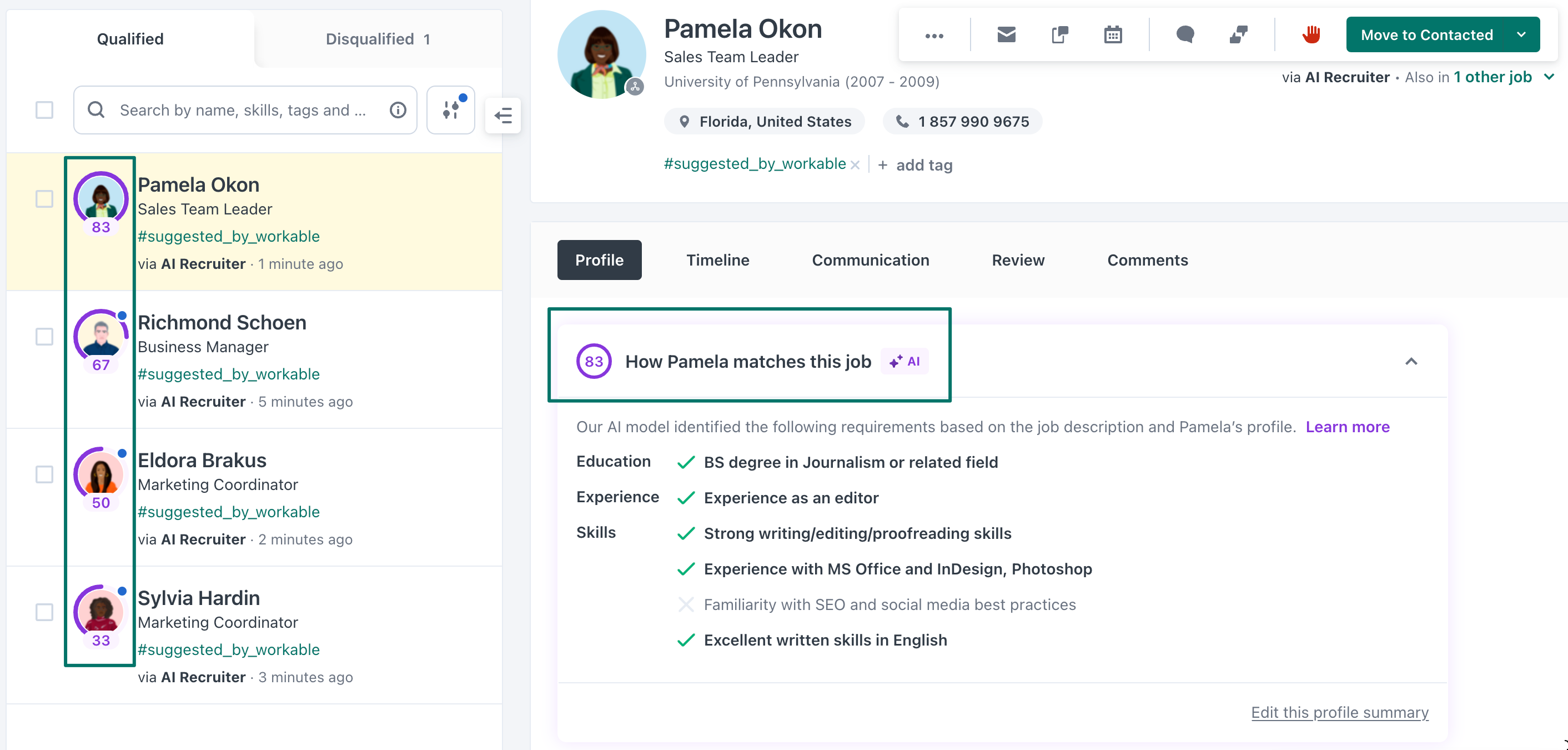 Using the Screening Assistant (AI-powered) – Workable Help
