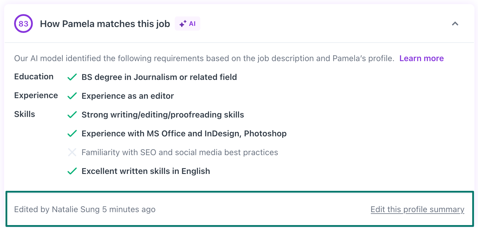 Using the Screening Assistant (AI-powered) – Workable Help