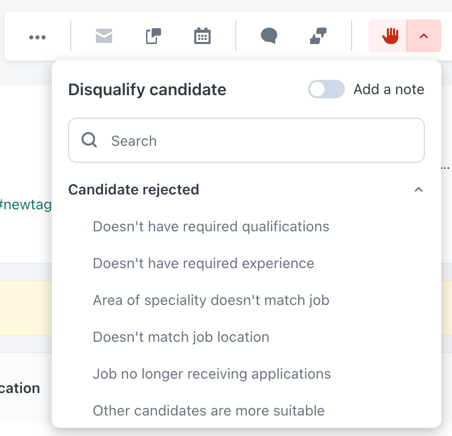 Disqualification reasons overview – Workable Help