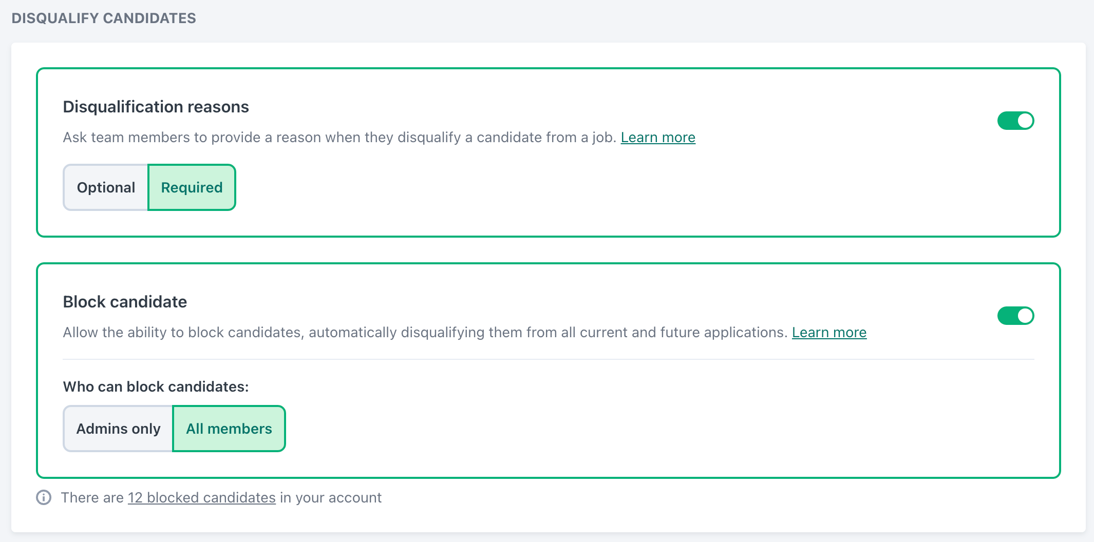 Blocking candidates for all jobs – Workable Help