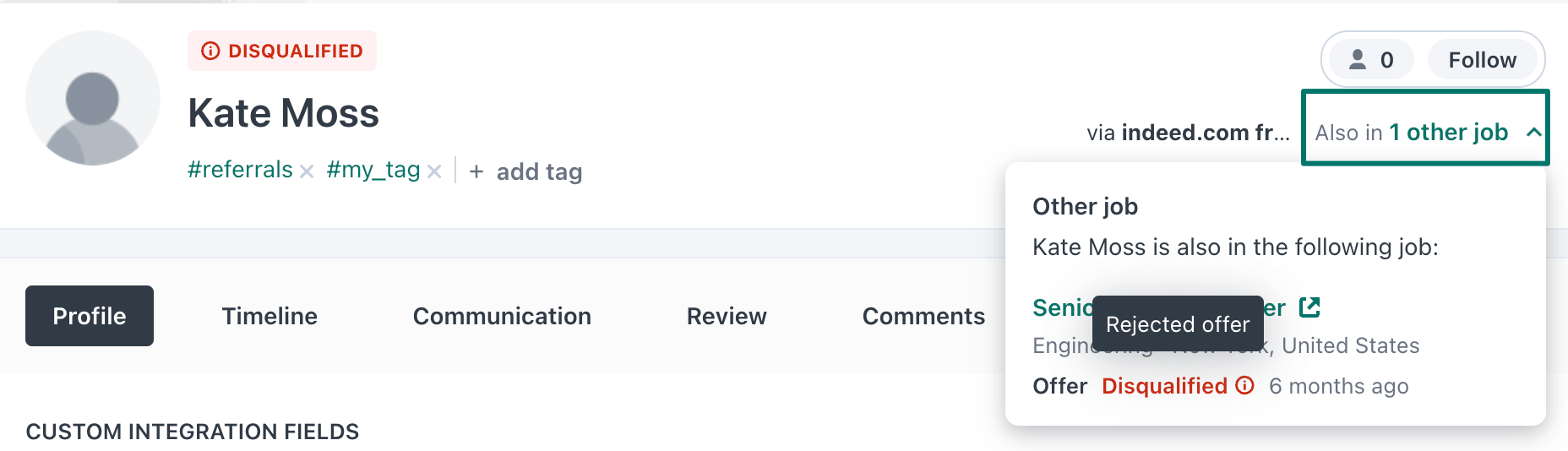 Disqualification reasons overview – Workable Help