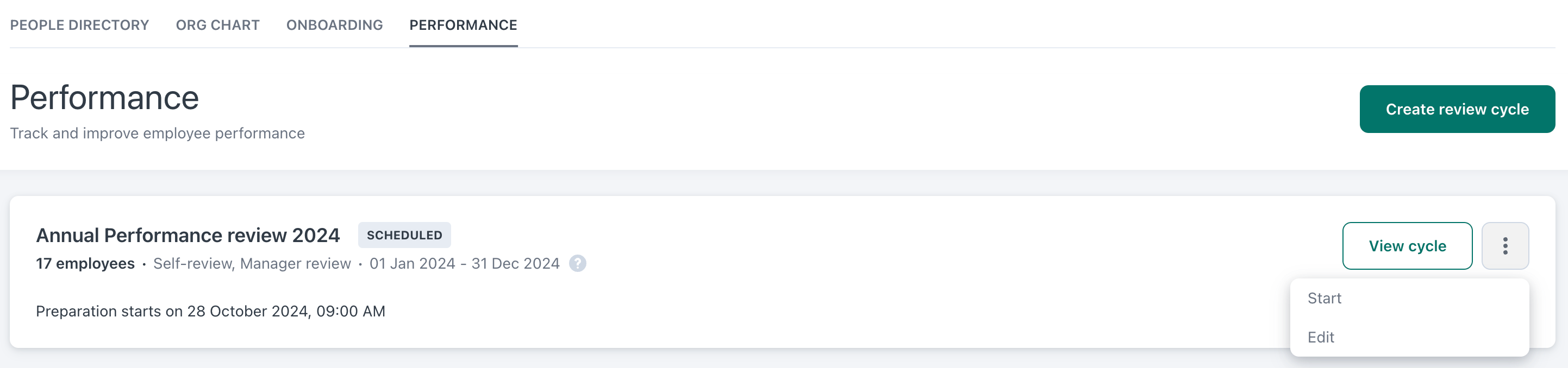 Creating and managing performance review cycles – Workable Help