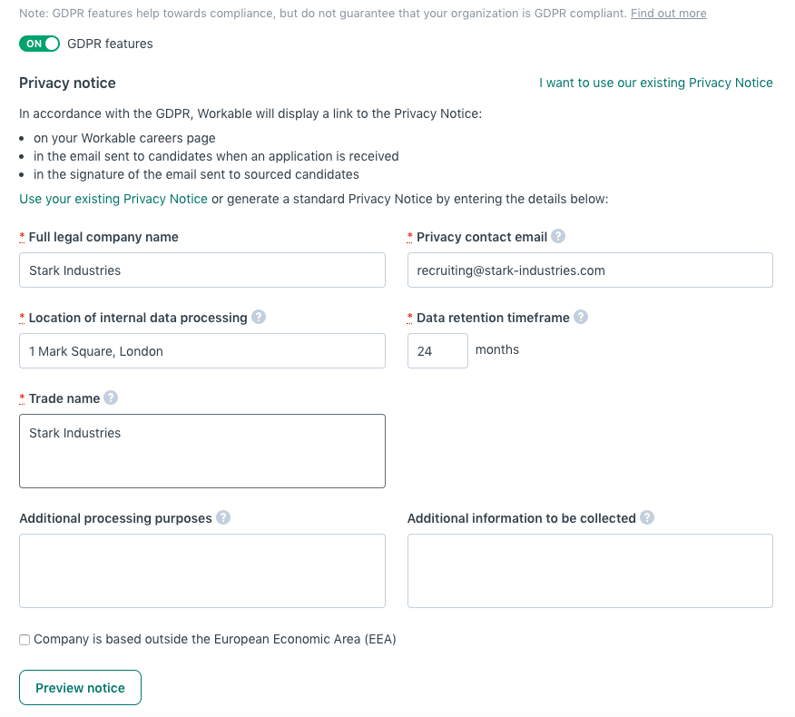 Setting up GDPR automation features – Workable Help