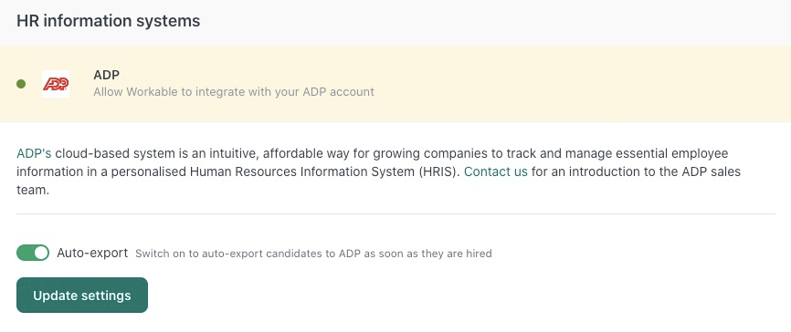 Integrating with ADP Workforce Now – Workable Support