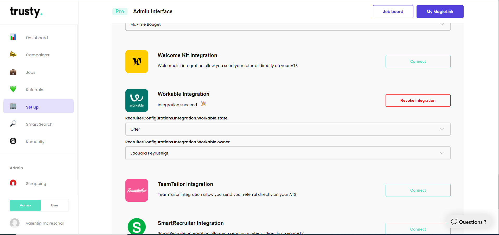 Integrating with Trusty – Workable Help