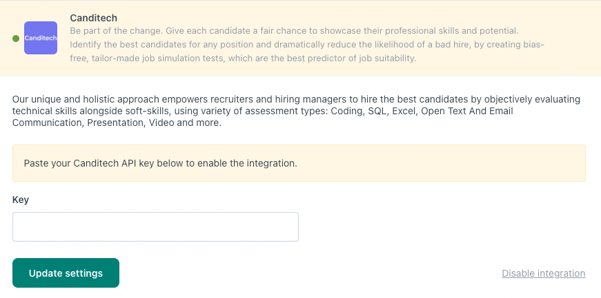 Integrating with Canditech – Workable Help
