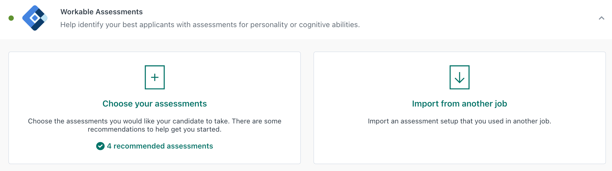 Setting up Workable Assessments in a stage – Workable Help